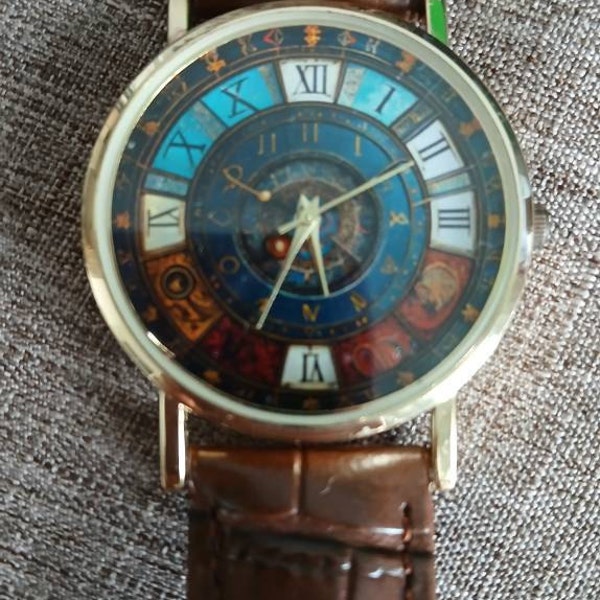 Astronomical Leather Watch, Ancient Greek Ladies Watch, Unisex Watch ...