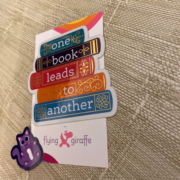 One Book Leads to Another Sticker | Stack of Books Bookish Decal for ...