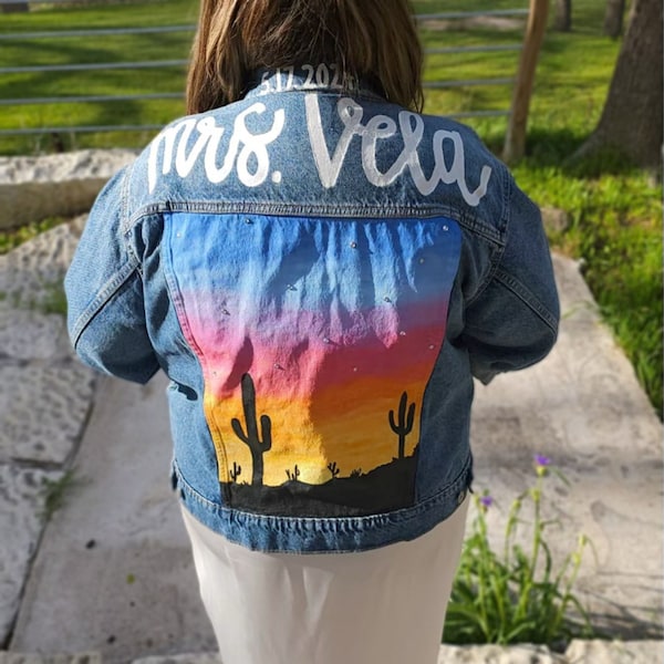 Custom Hand-painted Denim Jacket - Etsy