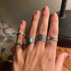 Vintage Moon Stone Boho Ring Set. Bohemian Ring Set. Bohemian - Etsy