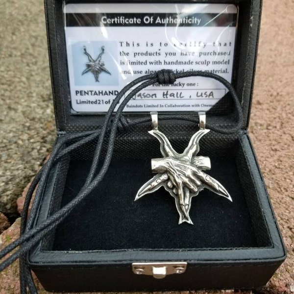 Hand Sculpted Inverted Pentagram Hand Pendant : Oxidized Lead Free ...