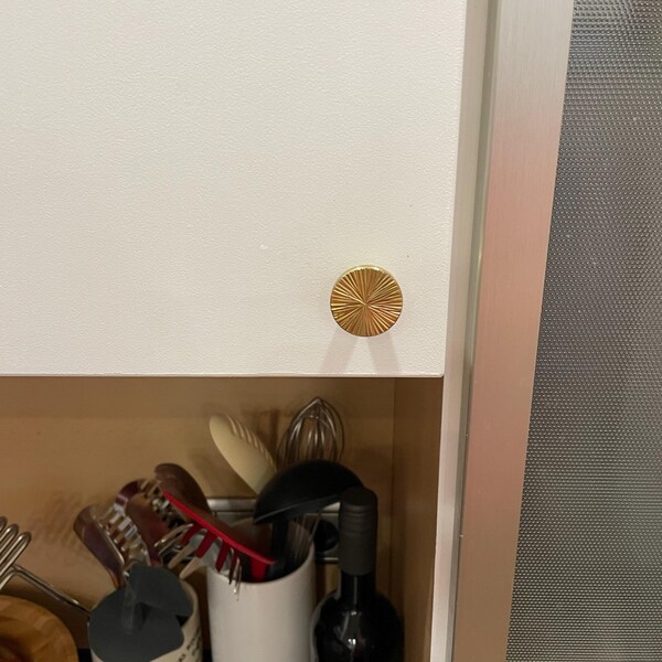 Hammered Solid Brass Round Knobs, Round Cabinet Knobs, Modern Drawer Knob Handles, Furniture ...