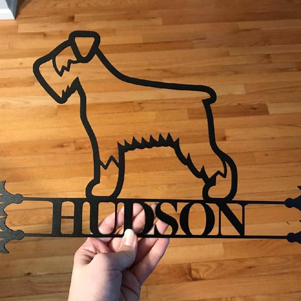 Personalized Metal Family Dog Sign, Metal House Number Dog Sign, Front ...