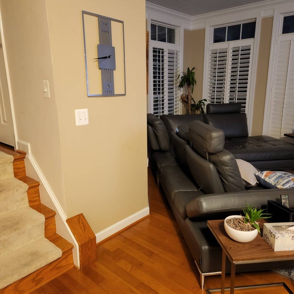 Black Rectangle Metal Wall Clock, Modern Large Wall Clock, Oversize ...