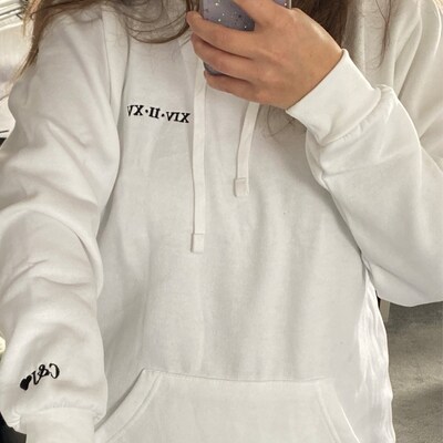 Personalised Embroidered Infinity Symbol Initial Sweatshirt or Hoodie ...