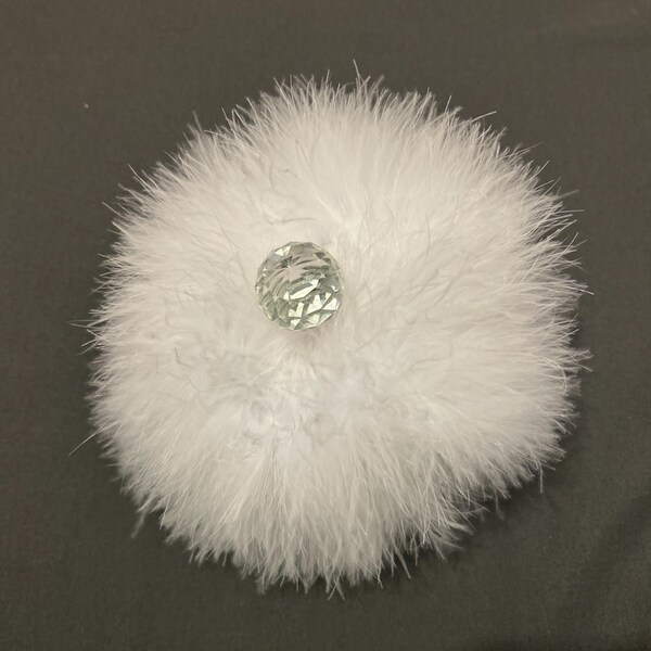 Powder Puff ~ Body Dusting Powder Puff ~ White Puff With White Marabou ...