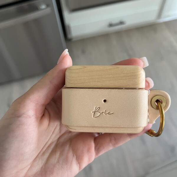 Personalized Leather Airpods Pro Headphone Case With Keychain, Custom ...