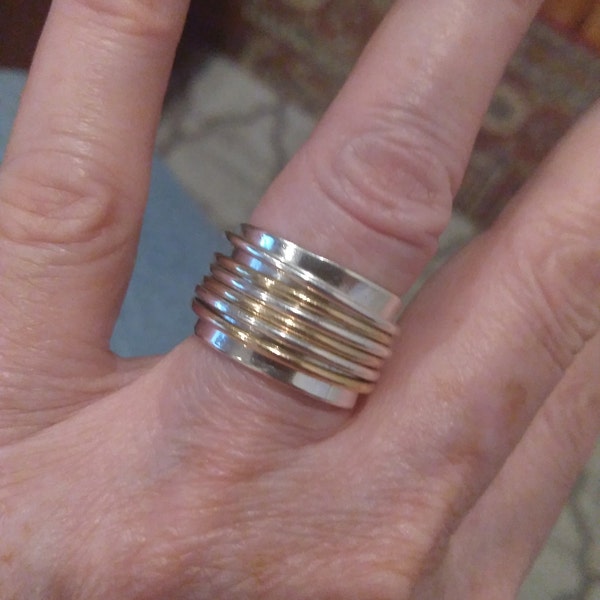 Spool Ring Sterling Silver Spinner, Worry Ring, Anxiety Ring ...