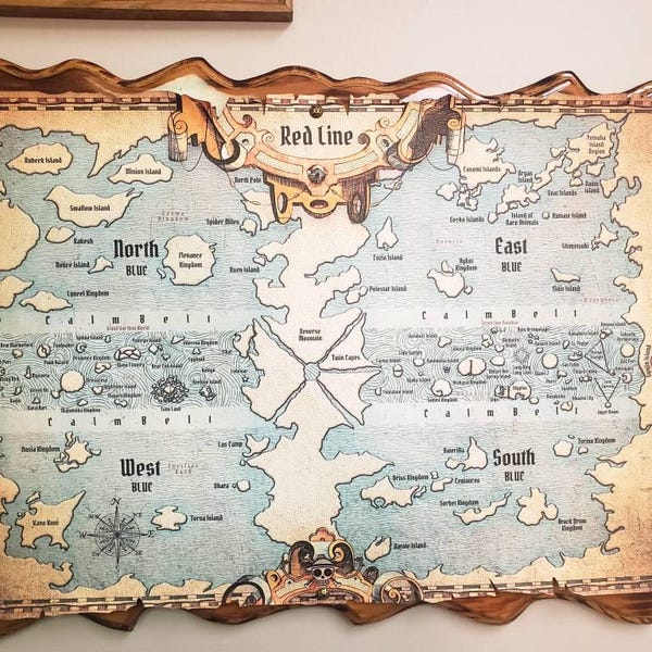 Anime One Piece World Map: Wrapped Canvas Wall Art - Etsy