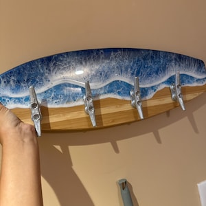 Ocean Waves Resin Surfboard Coat or Towel Hanger - Etsy