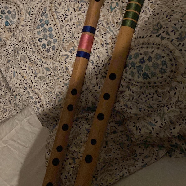 D# Medium Indian Bansuri Flute - Bamboo Wooden Professional Bamboo ...