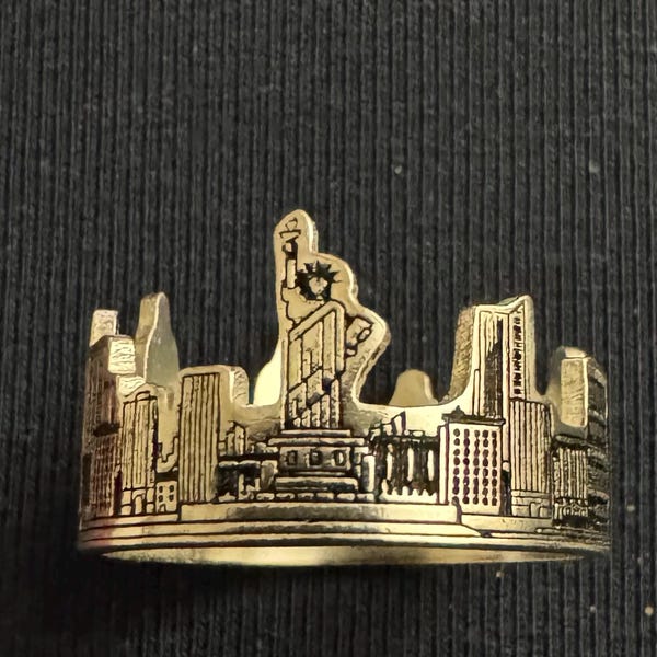Your City Ring • Any Cityscape Ring • Travel Ring • Custom Silver Ring ...
