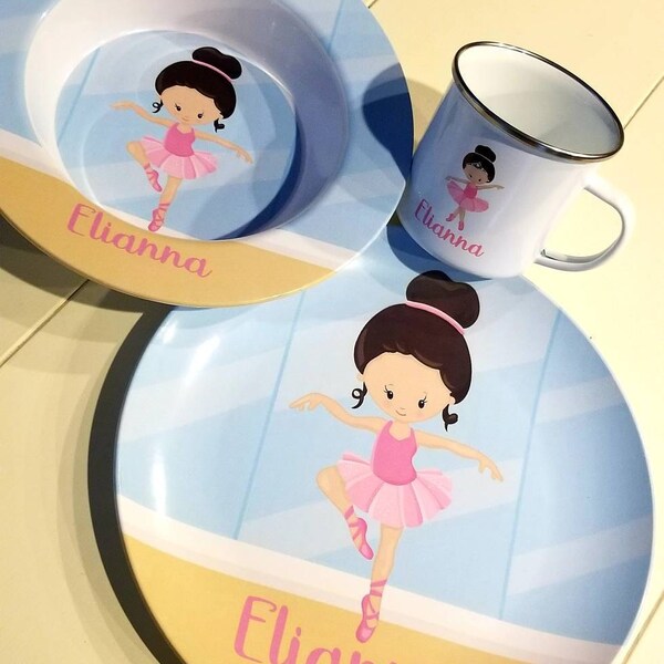 Personalized Ballerina Plate, Ballet Dancer 10" Polymer Kids Plate ...