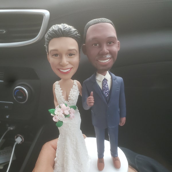 Wedding Bobble Head Wedding Cake Topper Custom Cake Topper Bobble Head ...