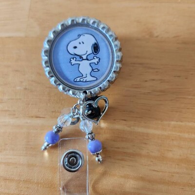 Snoopy Retractable Badge Holder - Etsy
