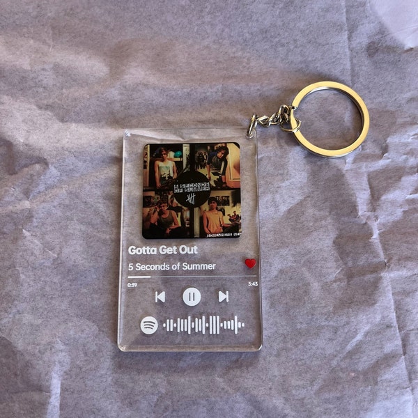 Custom Music Keychain With Album Cover, Personalized Music Keychain ...