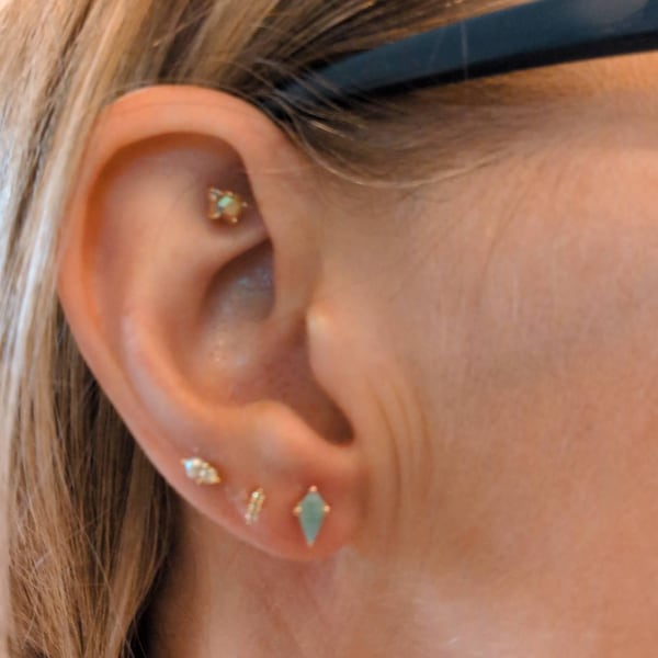 NEW ‣ Dido 14K Solid Gold Bead Charm Double Chain Attachment • 14K Gold ...