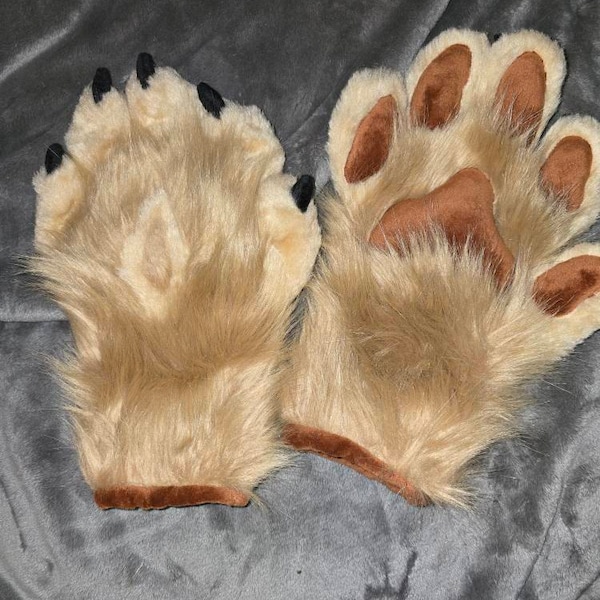 Five Finger Fursuit Paws, Fursuit Furry Paws, White Animal Paws - Etsy
