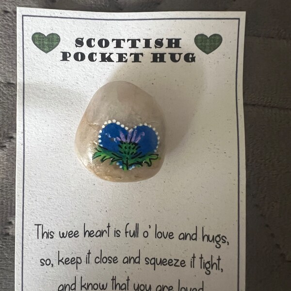 Pocket Pebble Hug With Poem and Hand Painted Heart on a Natural Beach ...