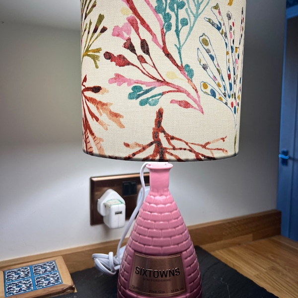 Seascape Lampshade, Coastal Lamp Shade, Applique, Fringed Artisan Shade ...