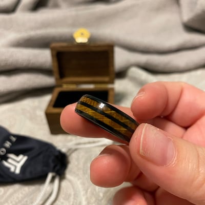 The Curator, Bourbon Whiskey Barrel Black Tungsten Wedding Rings, 8 Mm ...