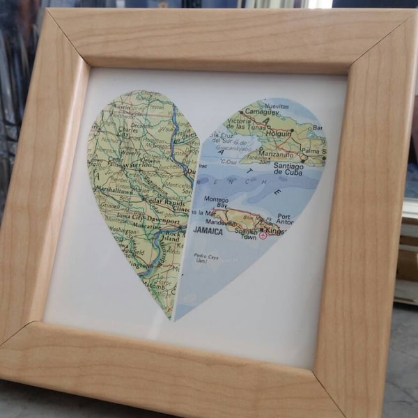 Graduation Gift for Graduate Personalized Map Heart Framed - Etsy