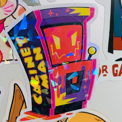 Lemon Demon Cabinet Man Inspired Die Cut Sticker, Holographic Vinyl ...