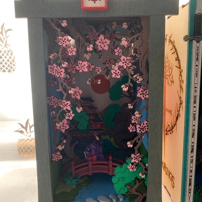 Book Nook / Diorama Japanese Book Nook Kit/ Bookshelf Insert/ Bookend ...