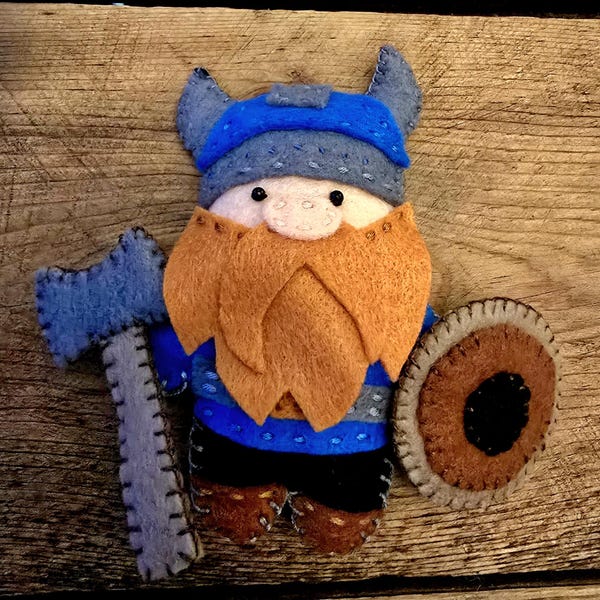 Viking Felt Pattern, Felt Viking Ornament Tutorial, Cute Viking Toy ...