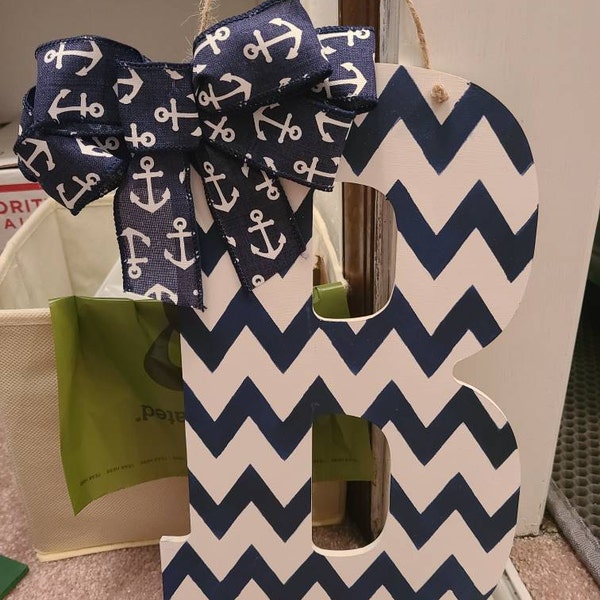 Nautical Door Hanger - Navy Anchor Door Decor - Nautical Door ...