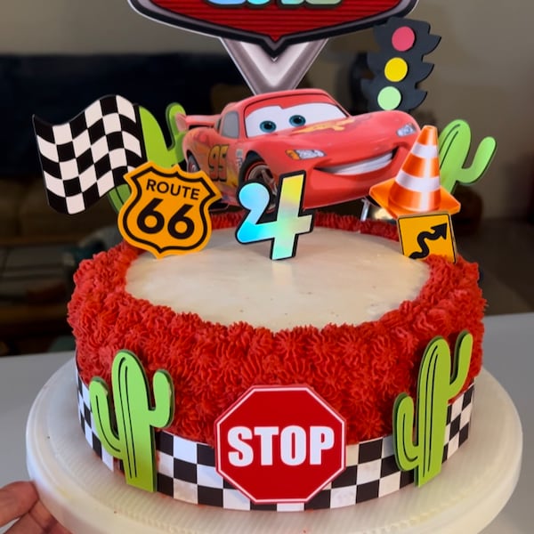 Cars Cake Topper, Custom Cake Topper, Personalized Cars Cake Topper ...