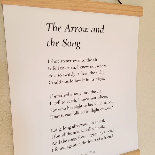 The Arrow by Henry Wadsworth Longfellow Poem Print - Poetry Print Gift ...