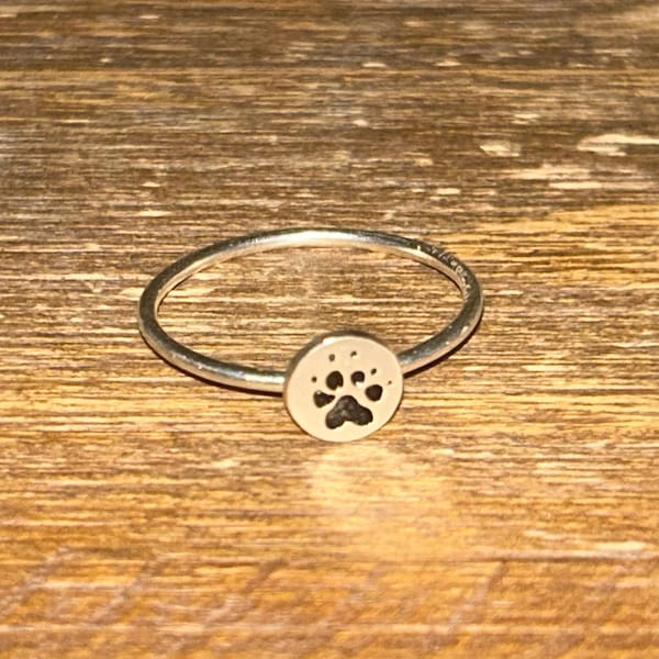 Custom Paw Print Ring • Your Actual Pet Print Ring • Personalized ...