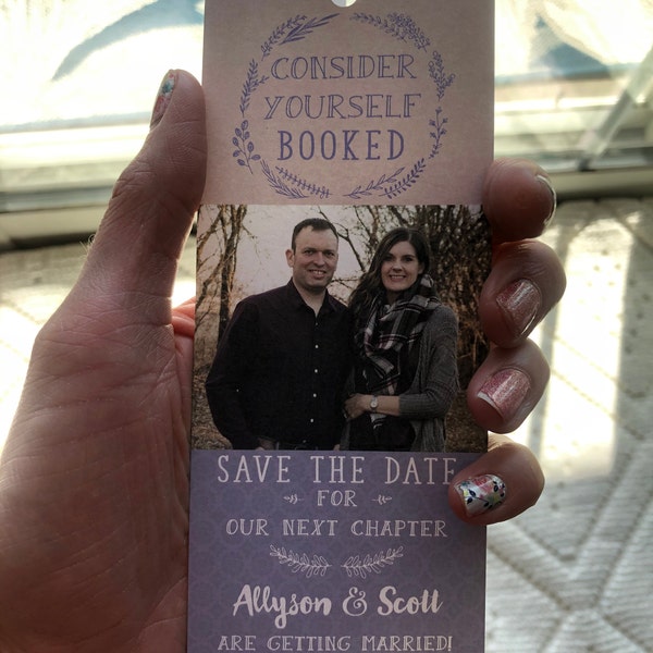 Photo Save the Date Bookmarks, Wedding Save the Dates for Book Lover or ...