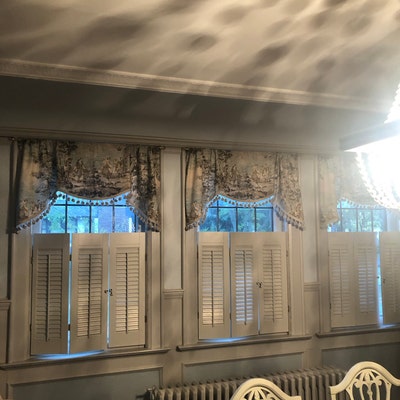 Heritage House Windsong Ivory or Parchment window Valance Lined Corded ...