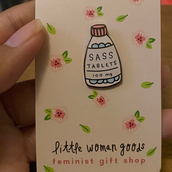Sass Tablets Enamel Pin- Feminist Enamel Pin Gift Girl Power Empowering ...