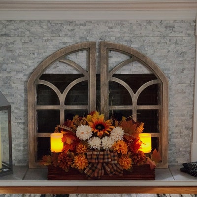 Large Half Arched Window Frame, Farmhouse Frame, Faux Arch Window ...