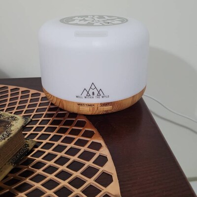 Essential Oil Diffuser White & Wood Grain Diffuser - Etsy