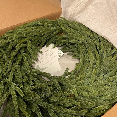 Neutral Christmas Mini Cabinet Wreaths With Ribbon, Mini Cedar Cabinet ...