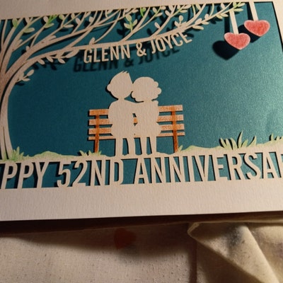 Anniversary Card Personalised Papercut Card, Wedding Anniversary ...