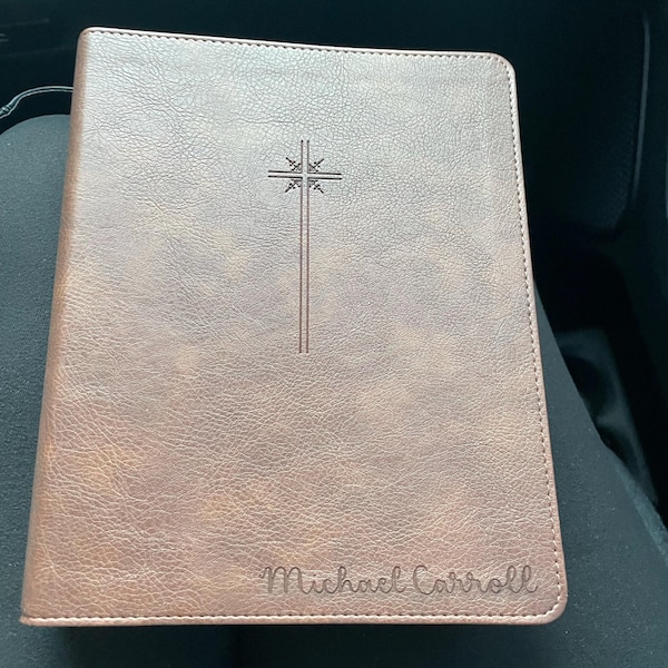 ESV Large Print Bible Full Size - PERSONALIZED - Brown - Includes ...