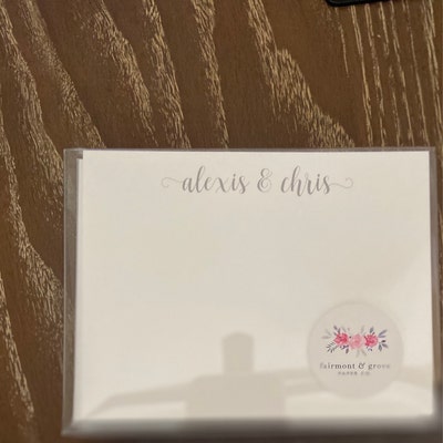 Personalized Note Cards & Envelope Set, Custom Stationery With Name in ...