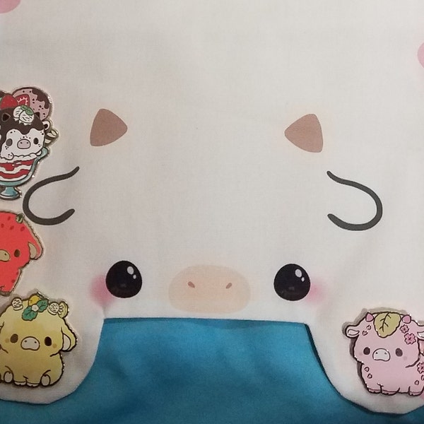Kawaii Cute Strawberry Cow Enamel Pin Banner / Cute Cow Wall Decor ...