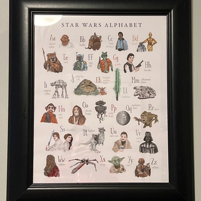 Star Wars Alphabet Poster, Star Wars A-Z, Star Wars Watercolor Art ...