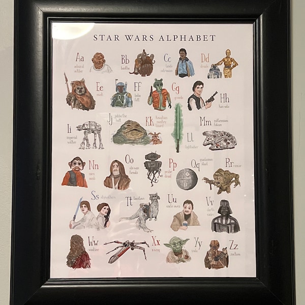 Digital Download Printable Star Wars Alphabet Chart, Star Wars Nursery ...