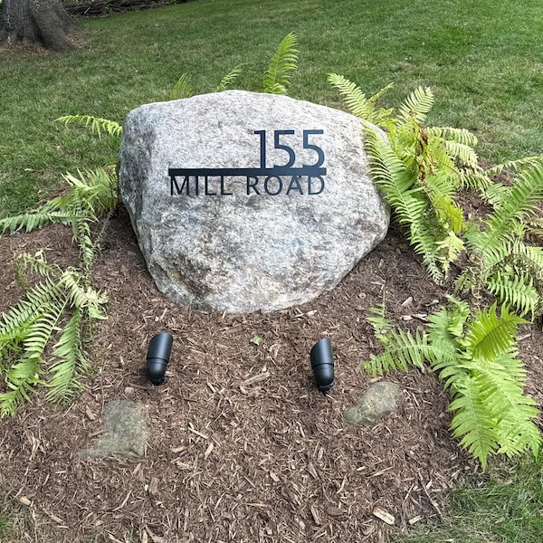 Custom Metal Address Sign for Rock Personalized Landscape Custom ...