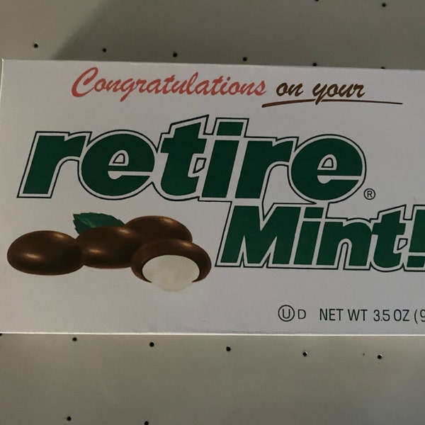 Retirement "retire Mint" Printable Cover for Junior Mints Box, Sign - Etsy