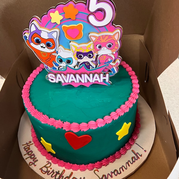 Super Kitties Cake Topper - Super Kitties Happy Birthday Party ...