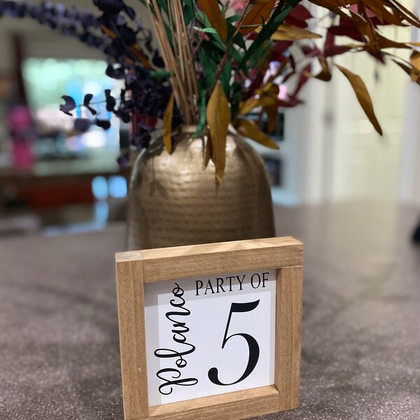 Party of Sign, Family Party Of, Custom Family Name Sign, Number Sign ...
