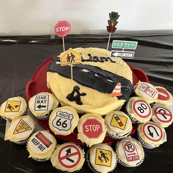 Street Traffic Signs Precut Edible Topper - Etsy